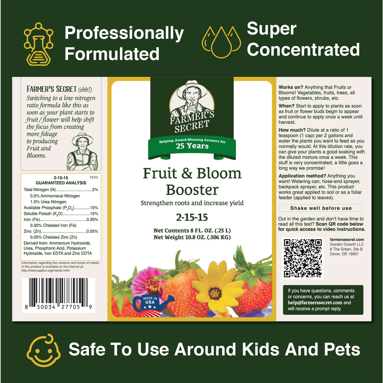 Farmer's Secret Fruit & Bloom Booster; Super Concentrated Fertilizer
